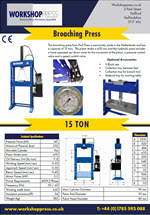 Broaching press 15 TON usable as Standard Press | Workshop Press